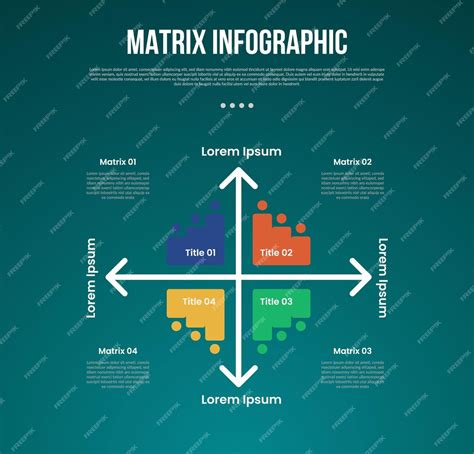 Premium Vector Matrix Structure Dimensions Template Infographic With Line Arrow All Direction