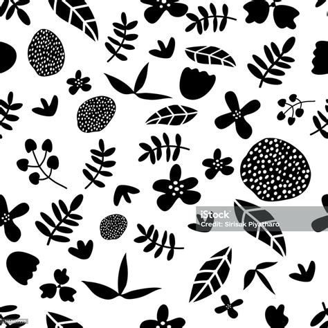 손으로 그린 최소한의 추상적 인 식물 모양은 매끄러운 패턴입니다 콜라주 현대 인쇄 디자인 직물 포장 웹을위한 패션 템플릿 그리기에 대한 스톡 벡터 아트 및 기타 이미지
