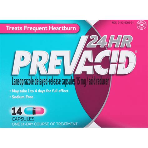Prevacid Lansoprazole 24 Hour 15 Mg Delayed Release Capsules 14