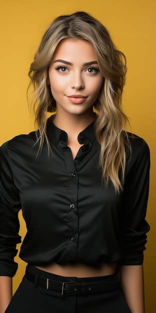 Premium Ai Image Portrait Of A Office Woman In Black Dress Personal