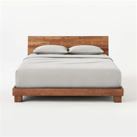Dondra Teak Wood Queen Bed Cb2 Canada
