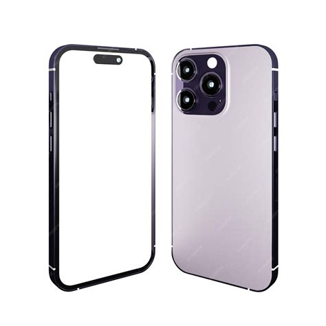 Premium Photo Realistic New Smartphone Mockup In Purple Color With Device Display Screen