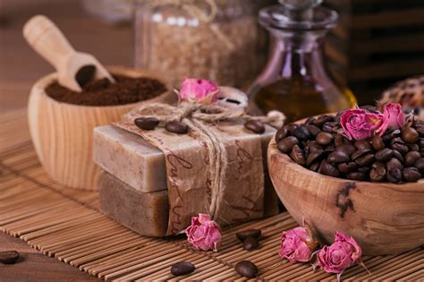 천연 수 제 비누 아로마 화장품 오일 원두 커피와 함께 바다 소금 갈색에 대한 스톡 사진 및 기타 이미지 갈색 개념 건강관리와 의술 Istock