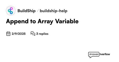 Append To Array Variable Buildship