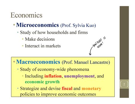Econ Lecture Notes Economics • Microeconomics Prof Sylvia Kuo