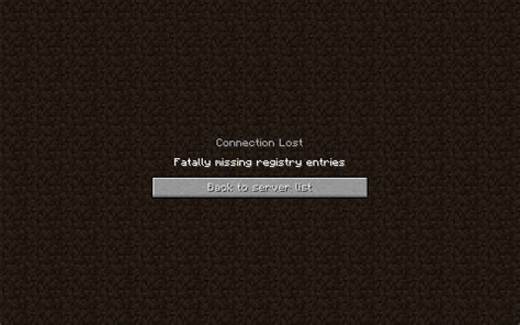 Fatally Missing Registry Entries Mods Discussion Minecraft Mods Mapping And Modding