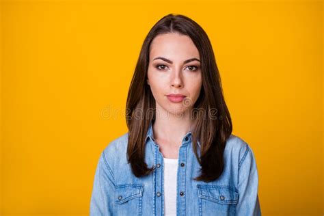 Portrait Of Attractive Girl Look Good In Camera Wear Casual Style