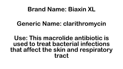 Biaxin Xl Clarithromycin Top 200 Drugs Flashcard With Pronunciation