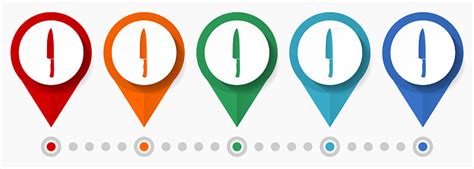 칼 주방 컨셉 벡터 아이콘 세트 플랫 디자인 셰프 포인터 편집하기 쉬운 인포그래픽 템플릿 가정 생활에 대한 스톡 벡터 아트 및 기타 이미지 Istock