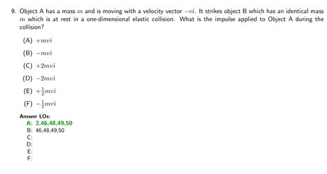 solved object a has a mass m ﻿and is moving with a velocity