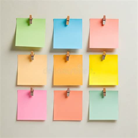 Colorful Post It Notes Hanging On A Wall Stock Illustration Illustration Of Post Colorful