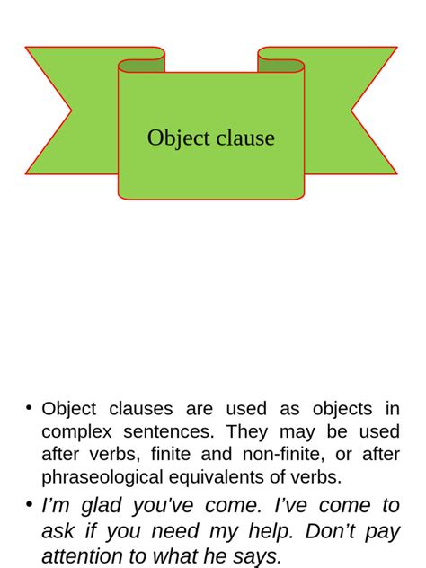 Object Clause Pdf
