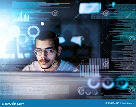 Developing The Future Today A Male Computer Programmer Working On New