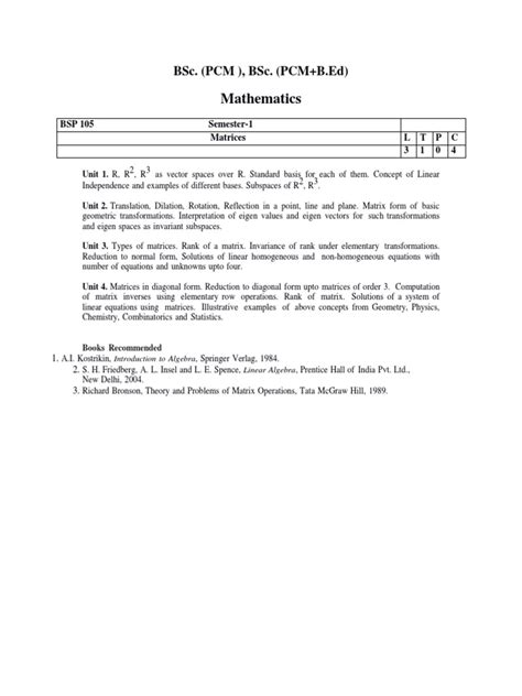Mathematics Course Overview Pdf Group Mathematics Series Mathematics