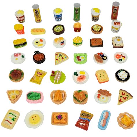Kit Com 5 Miniaturas De Comidas Fofas Para Cozinha Da Barbie Sortidas Mini Comidinhas