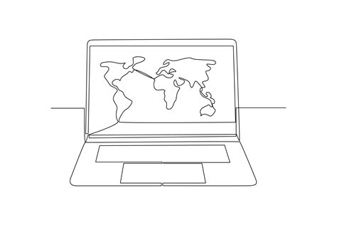 Continuous One Line Drawing World Map Concept Doodle Vector Illustration 38025551 Vector Art
