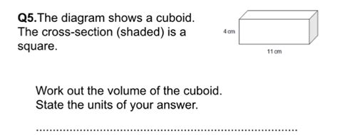 solved q5 the diagram shows a cuboid the cross section sha[algebra