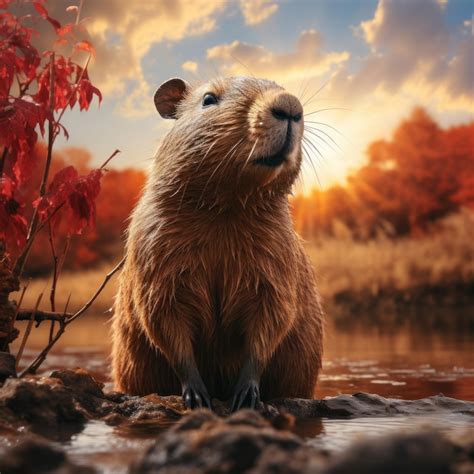 Capibara En Su Hábitat Natural Fotografía De Vida Silvestre Ia