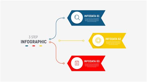 Three Step Infographic Label Design Template With Line Icons Process Steps Diagram