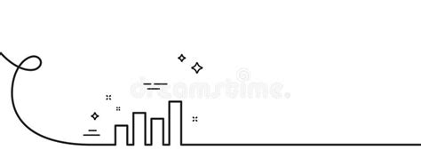 Histogram Chart Line Icon Financial Graph Continuous Line With Curl Vector Stock Vector