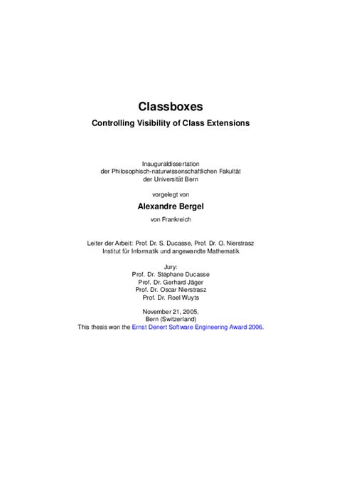 Pdf Classboxes Controlling Visibility Of Class Extensions