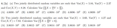 Solved 4 2 A Two Jointly Distributed Random Variables