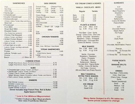 Twin Kiss Menu Online Menu Of Twin Kiss Drive In Waynesboro Pa Njhw