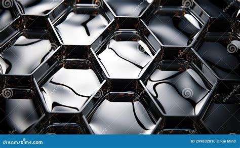 Abstract 3d Rendering Of Hexagon Background Reflective Surface Generative Ai Stock