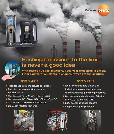 Testo Fluegasanalyzer Lowemission Sustainability Efficiency Elmackenggservices Elmack