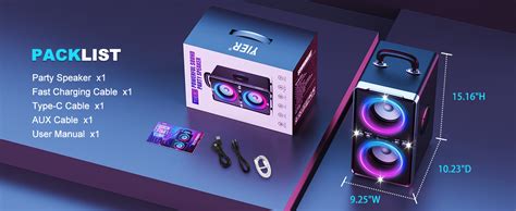 Yier Bluetooth Speaker 200w Peak Loud Stereo With Big Bass