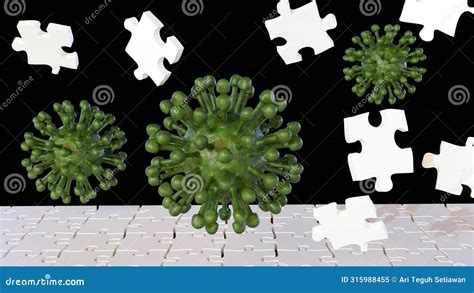 Enveloped Type Of Virus With Jigsaw Puzzle Pieces Stock Illustration Illustration Of