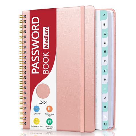 Spiral Password Book With Individual Alphabetical Tabs