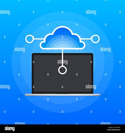 Cloud Computing Icon And Laptop On Blue Background Vector Illustration Stock Vector Image Art