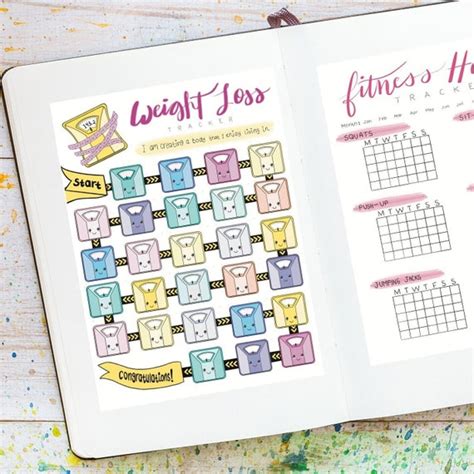 Weight Loss Tracker Planner Stickers Bujo Stickers Planner Etsy