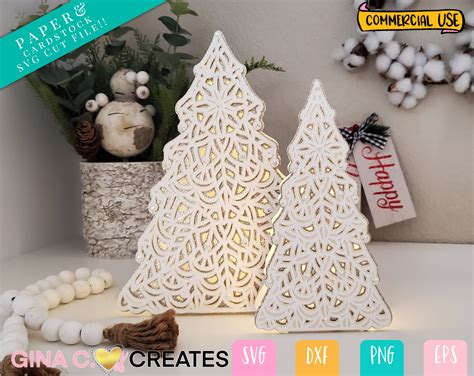 Layered Christmas Tree Mandala SVG Christmas Crafts Etsy