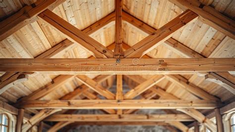 Generative Ai New Wooden Truss Structure Called Palladian Truss With Beams And Wooden Roof