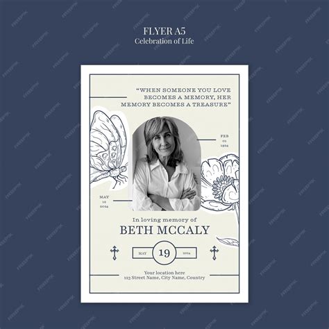 Free Psd Celebration Of Life Template Design