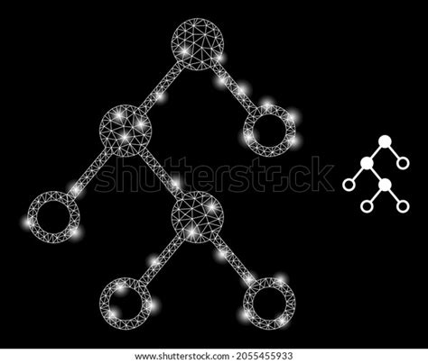 Glossy Mesh Vector Binary Chart Nodes Stock Vector Royalty Free