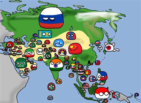 A Map Of Asia In Countryballs Rcountryballscomics