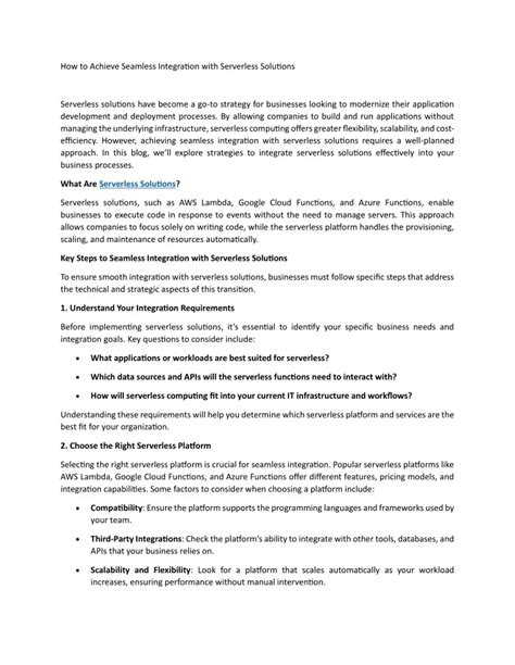 Ppt How To Achieve Seamless Integration With Serverless Solutions Powerpoint Presentation Id