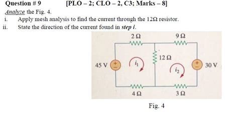 Solved Question 9 PLO 2 CLO 2 C3 Marks 8 Analyze The Chegg Com