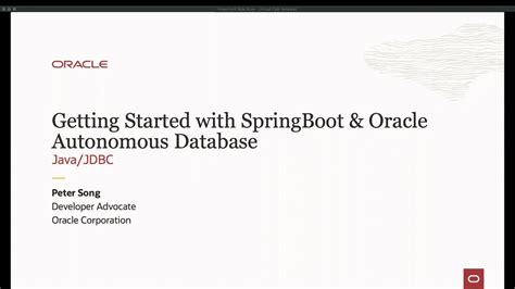 Episode 3 Getting Started With Springboot And Oracle Database Youtube