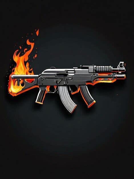 Premium Photo Firearm Illustration With Fire Background