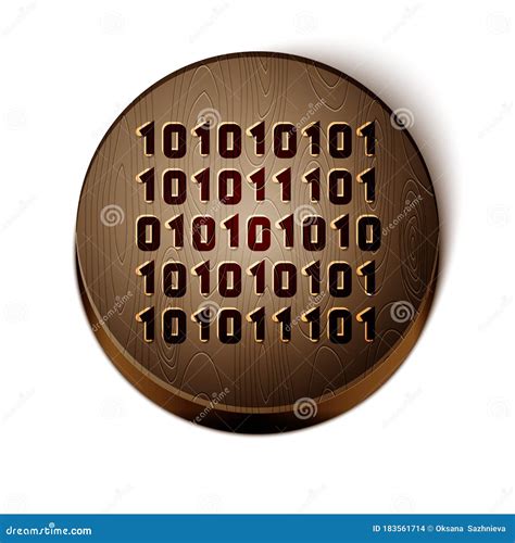 Brune Icône Ligne De Code Binaire Isolée Sur Le Fond Blanc Bouton En