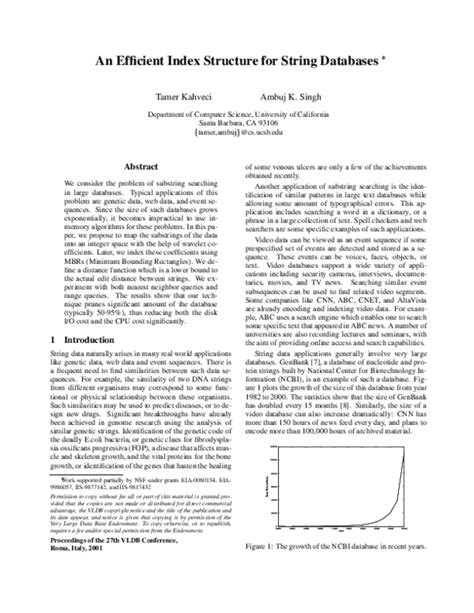 Pdf Efficient Index Structures For String Databases Ambuj Singh