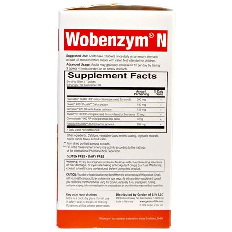 Wobenzym N Joint Health 200 Enteric Coated Tablets The Supplement Shop