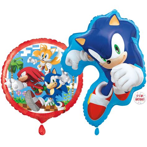Sonic The Hedgehog Foil Balloons Set Of 2 Multicolor