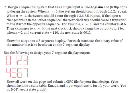 Solved 7 Design A Sequential System That Has A Single Input
