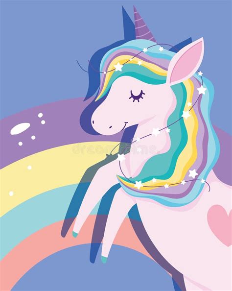 Tangled Unicorn Stars Heart Love Magic Fantasy Cartoon Card Stock
