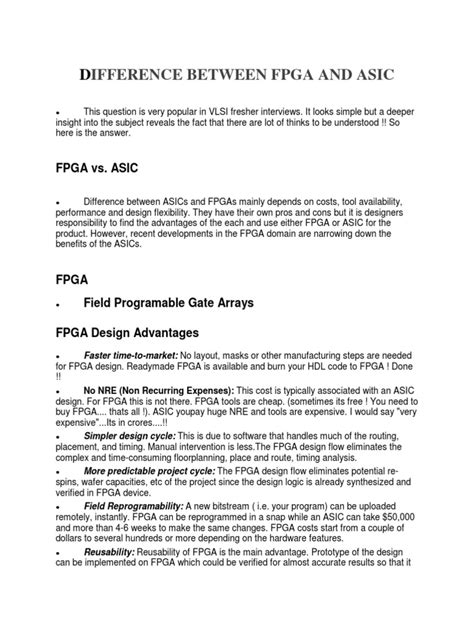 difference between fpga and asic pdf field programmable gate array